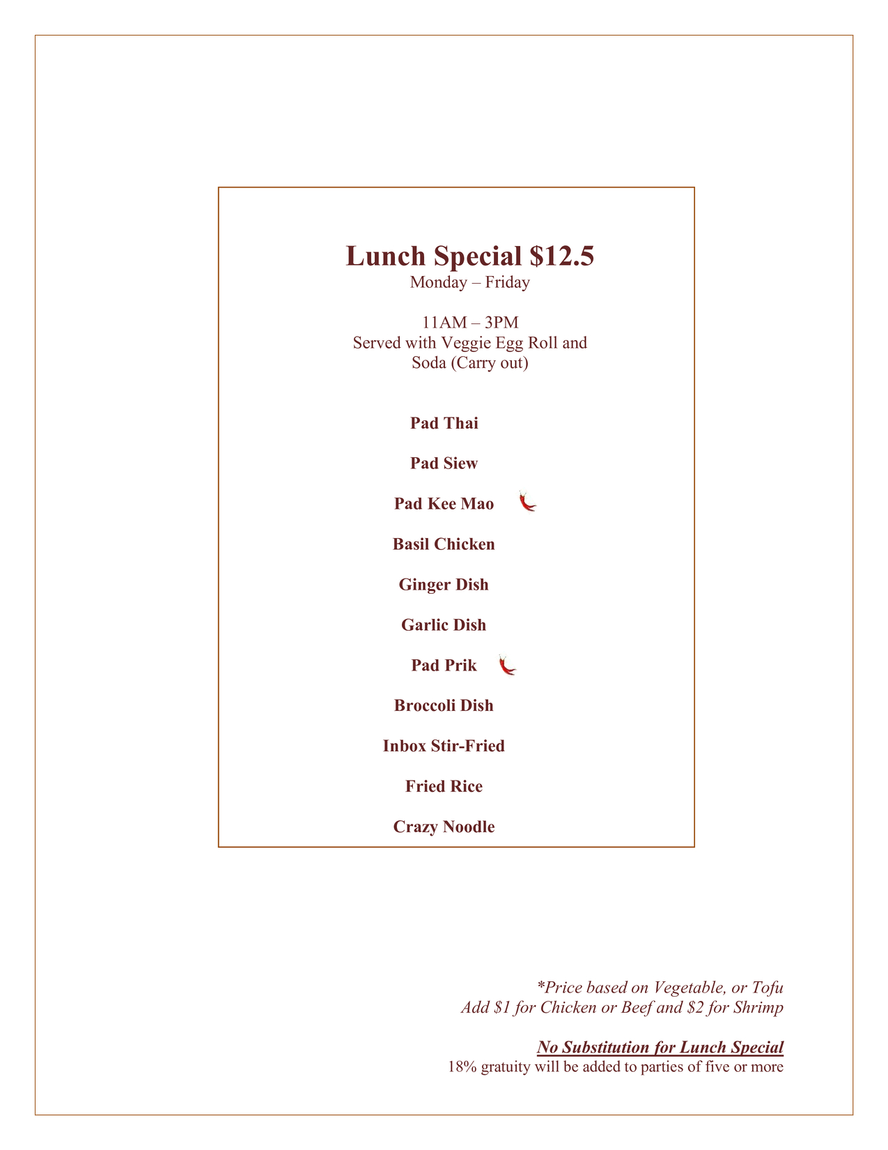 menu 2025: Contact us to order thai food: form to order: ThaiInbox ...